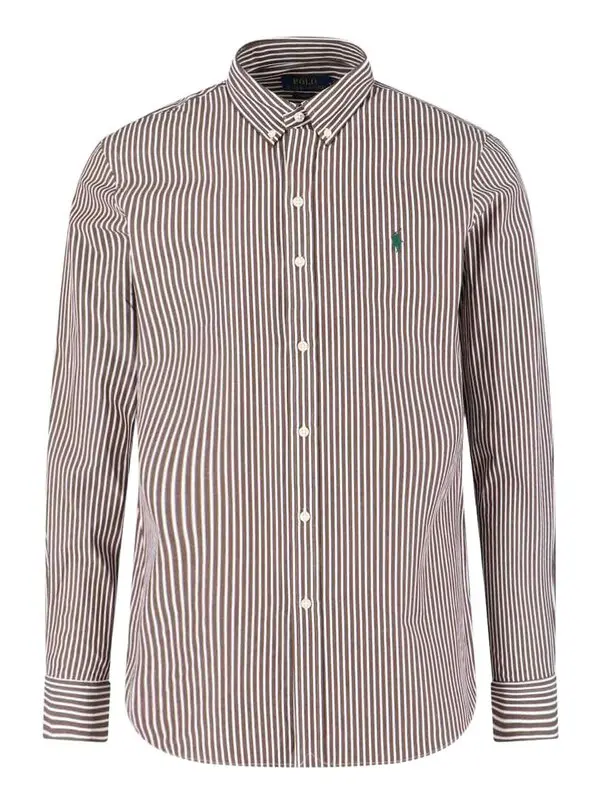 Polo Ralph Lauren Logo Striped Shirt - Brown