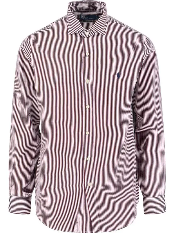 Polo Ralph Lauren Logo Striped Shirt - Red