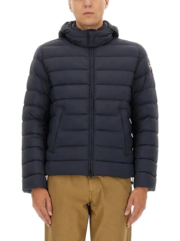 COLMAR Down Jacket With Detachable Hood - Blue