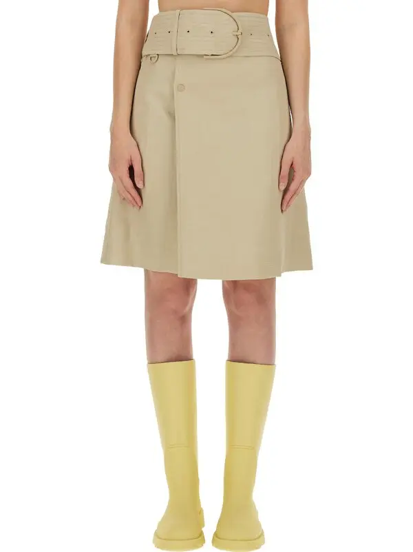 Burberry Belted Trench Skirt - Beige