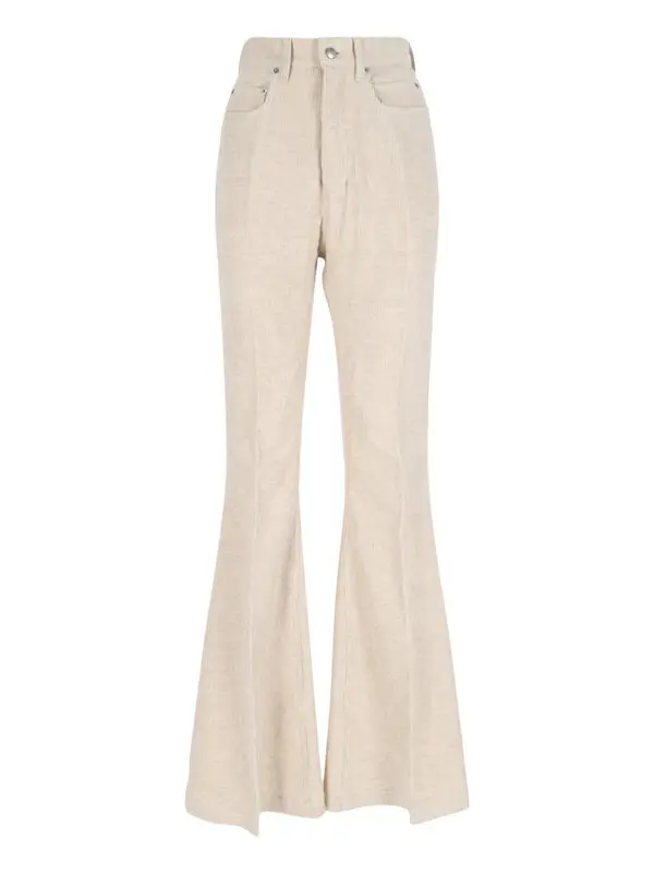 Rick Owens Bootcut Trousers - Cream