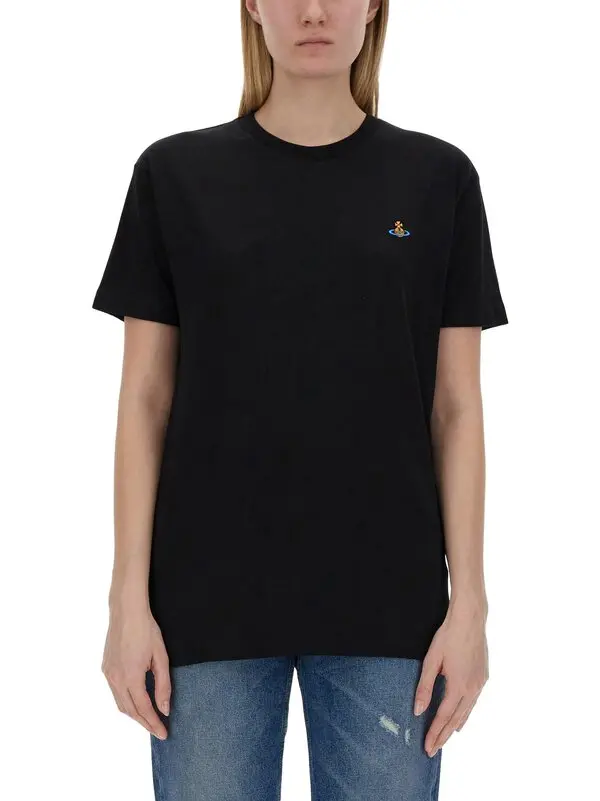 VIVIENNE WESTWOOD T-shirt With Orb Embroidery - Black