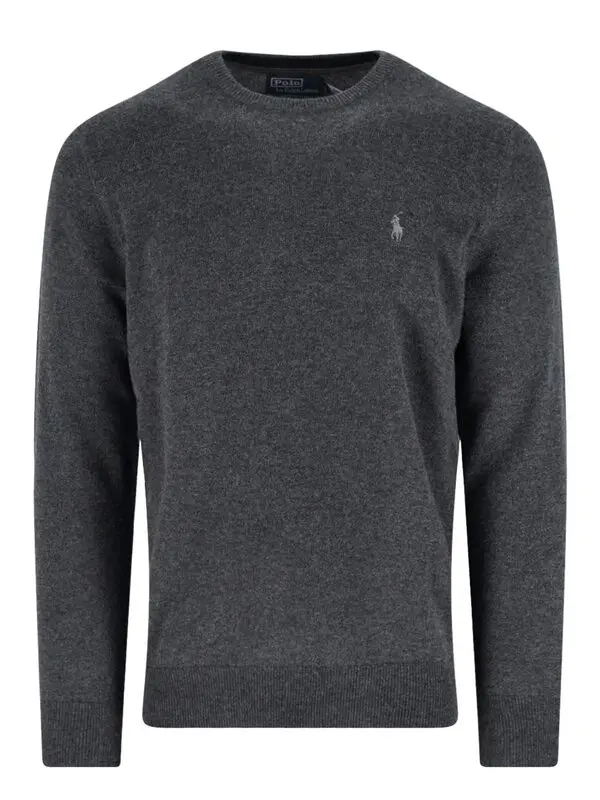 Polo Ralph Lauren Logo Wool Sweater - Gray