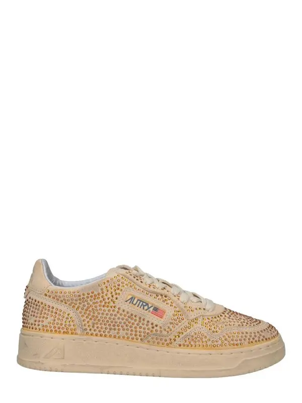 AUTRY Medalist Low Crystal Sneakers - Beige