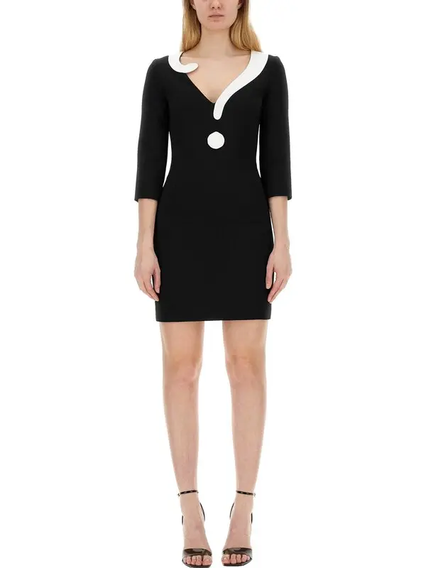 Moschino Crepe House Symbols Dress - Black