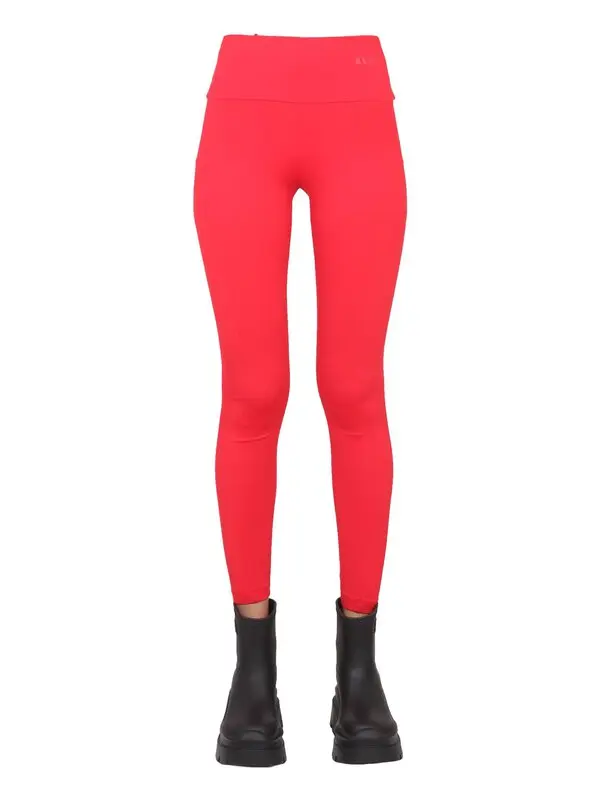 MSGM Leggings With Logo - Red
