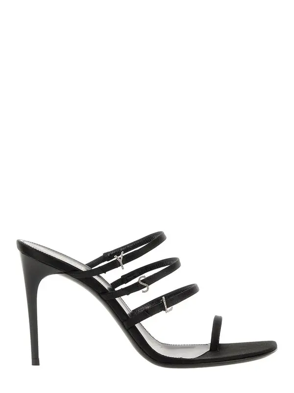 Saint Laurent Heeled Leather Sandals - Black