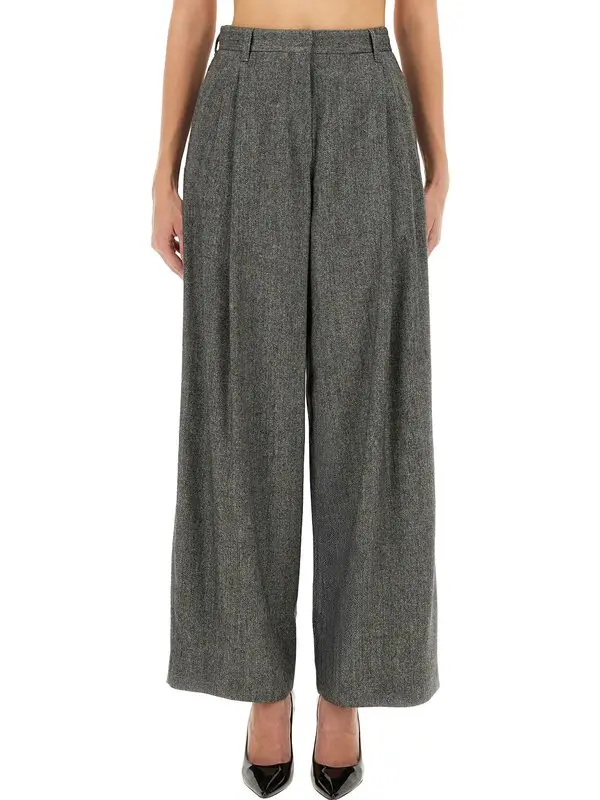 Max Mara Wide Leg Trousers - Grey