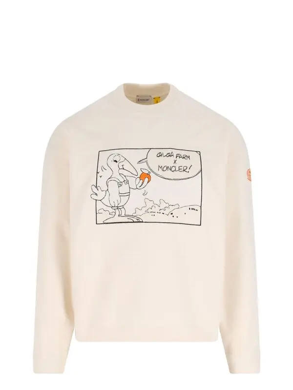 Moncler X Gilga Farm Donald Glover Logo Crewneck Sweatshirt - Cream