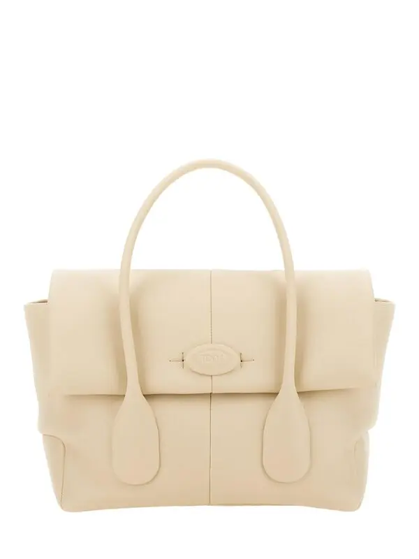 TOD'S Reverse Small "di Bag" Top Handle Bag - White