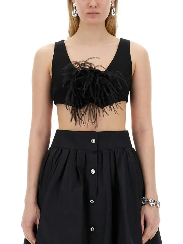Moschino Sleeveless Vest With Floral Detail - Black