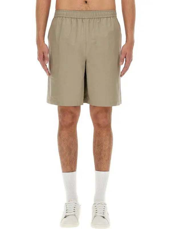 Fred Perry Cotton Bermuda Shorts - Beige