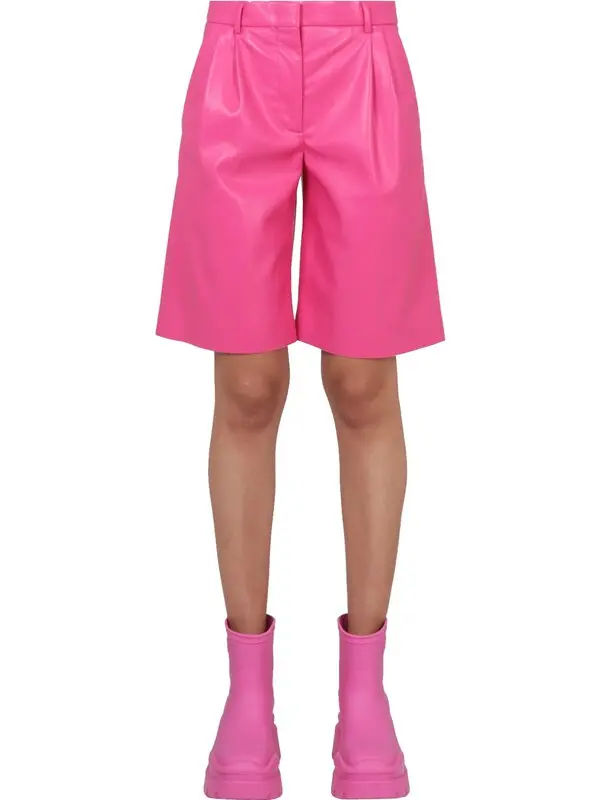 MSGM Faux Leather Bermuda Shorts - Pink
