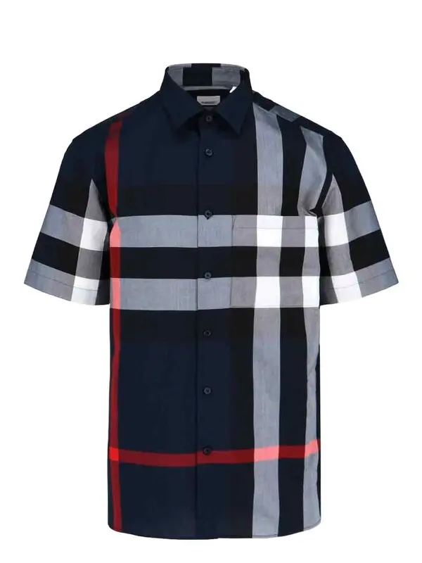 Burberry Check Shirt - Blue