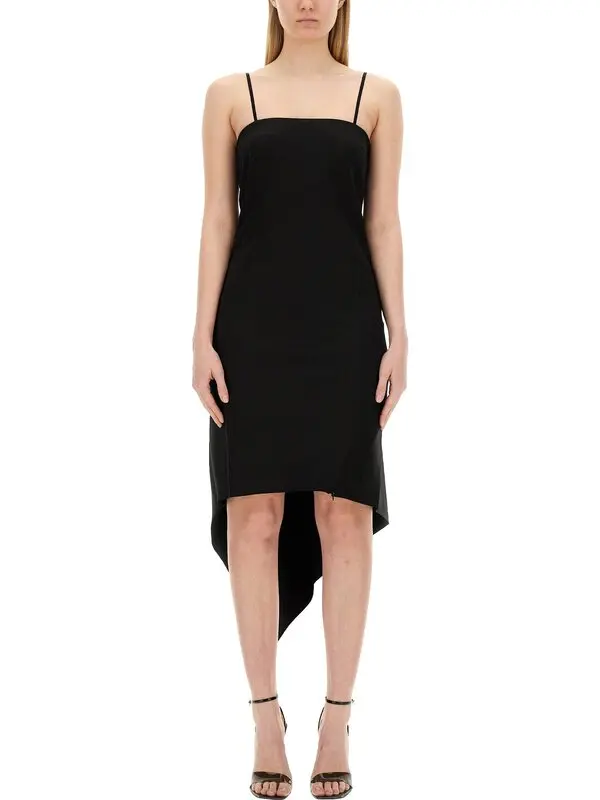 Helmut Lang Dress With Scarf Hem - Black