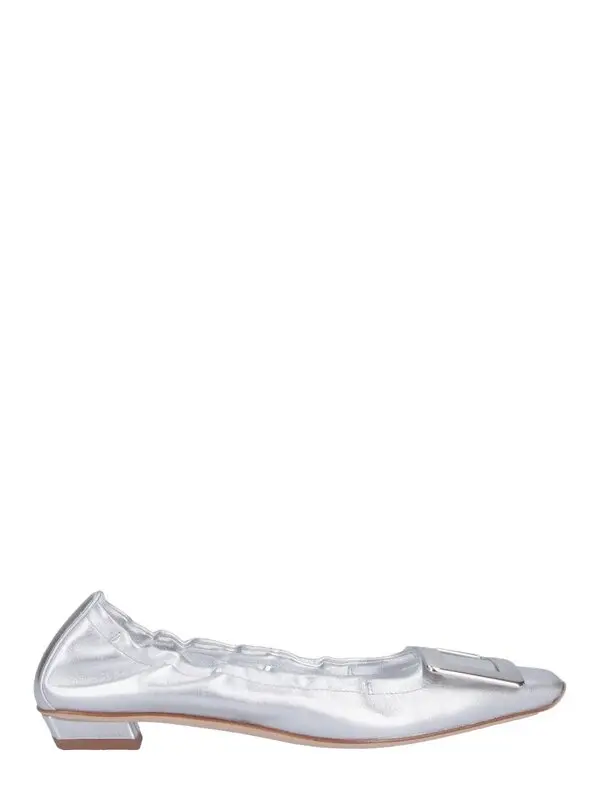 ROGER VIVIER Belle Vivier Heeled Ballet Flats - Silver