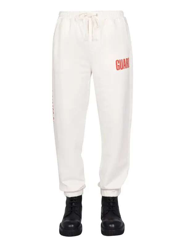 Helmut Lang Logo Print Jogging Pants - White