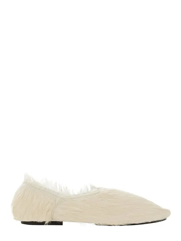 JIL SANDER Low Leather Slipper - Ivory
