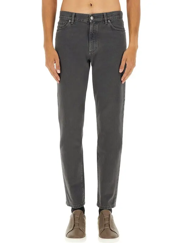 Zegna Straight Leg Denim Pants - Grey