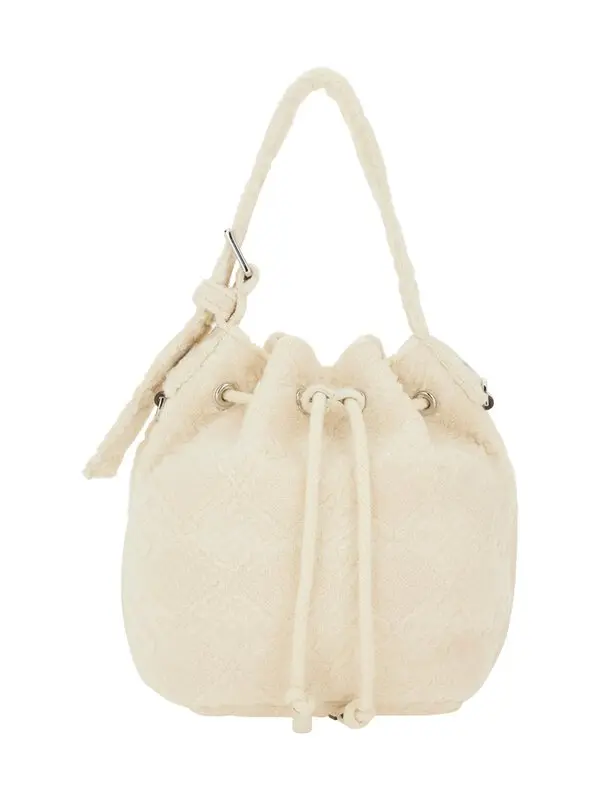 Tory Burch T Monogram Mini Bucket Bag - Ivory