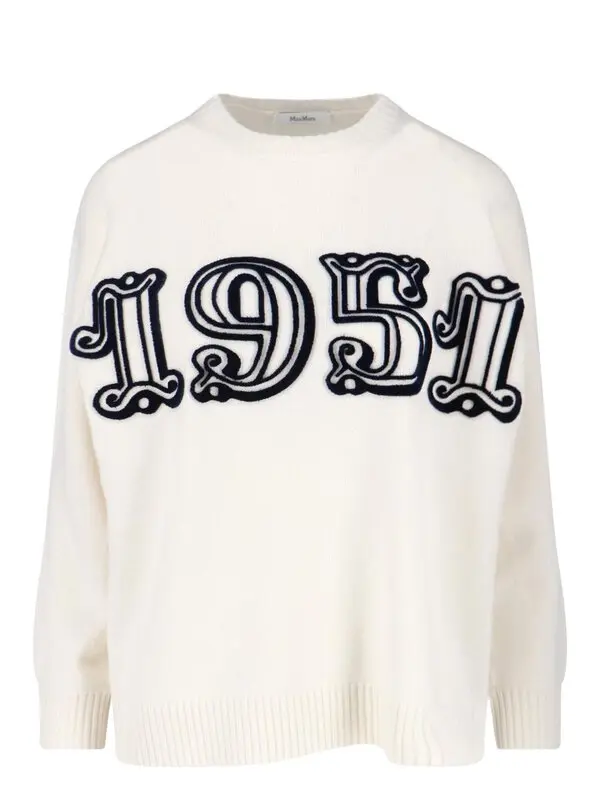 Moncler Logo Cotton Sweater - White