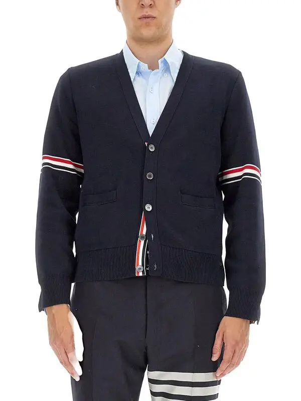 Thom Browne V-neck Cardigan - Blue