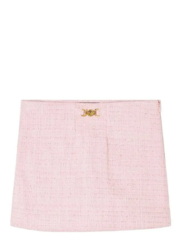 Versace Tweed Cotton Blend Skirt - Pink