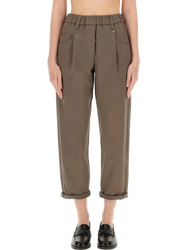 Brunello Cucinelli Baggy Pull-on Trousers - Brown