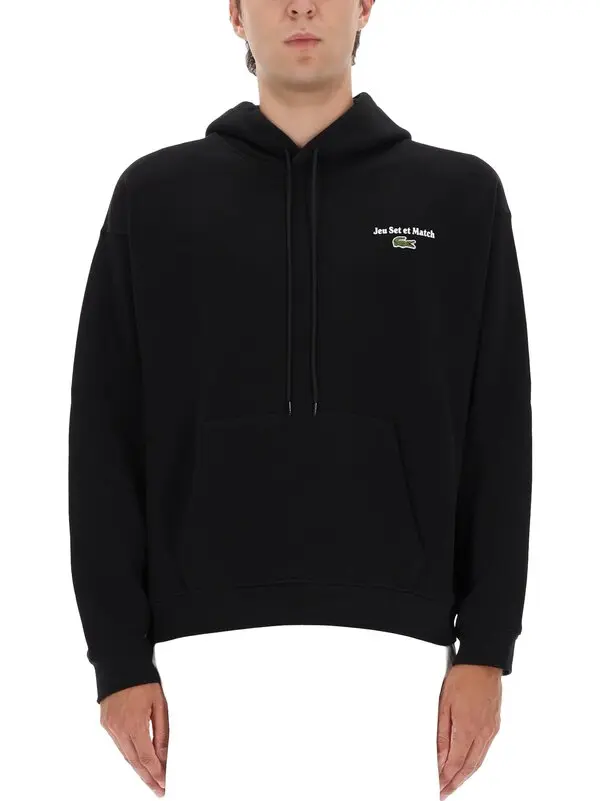 Lacoste Logo Print Sweatshirt - Black