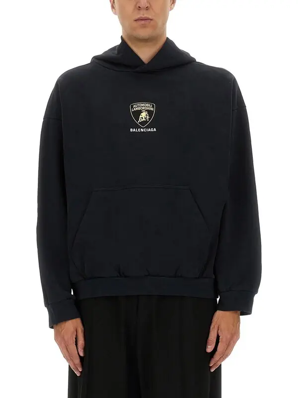 Balenciaga Hooded Sweatshirt - Black