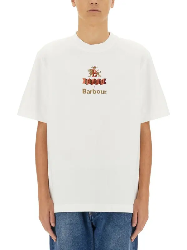 BARACUTA X BARBOUR T-shirt With Logo - White
