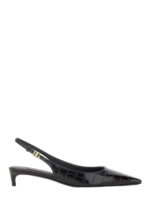 Dolce & Gabbana Slingback With Logo - Black