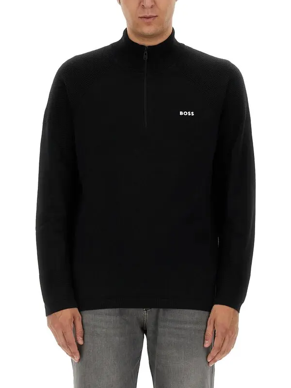 BOSS Sweatshirt With Logo - Black