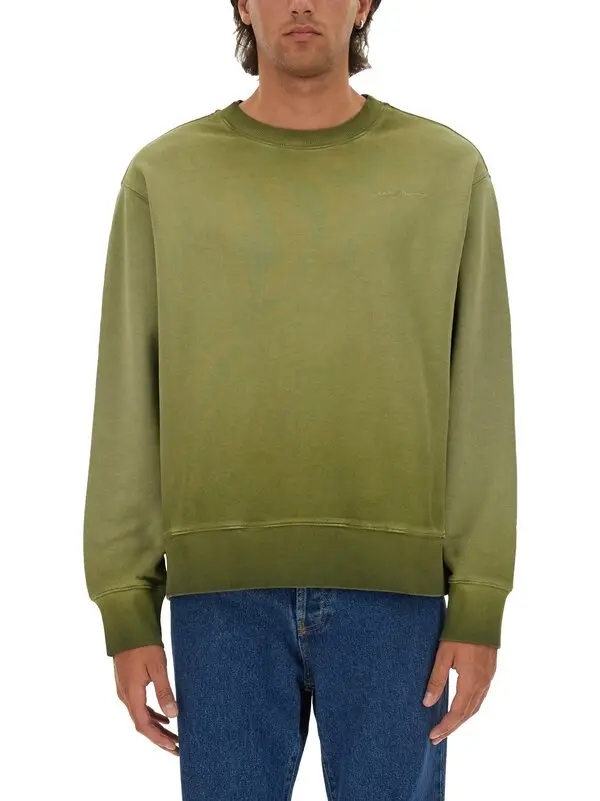 MSGM Regular Fit Jersey Sweatshirt - Green