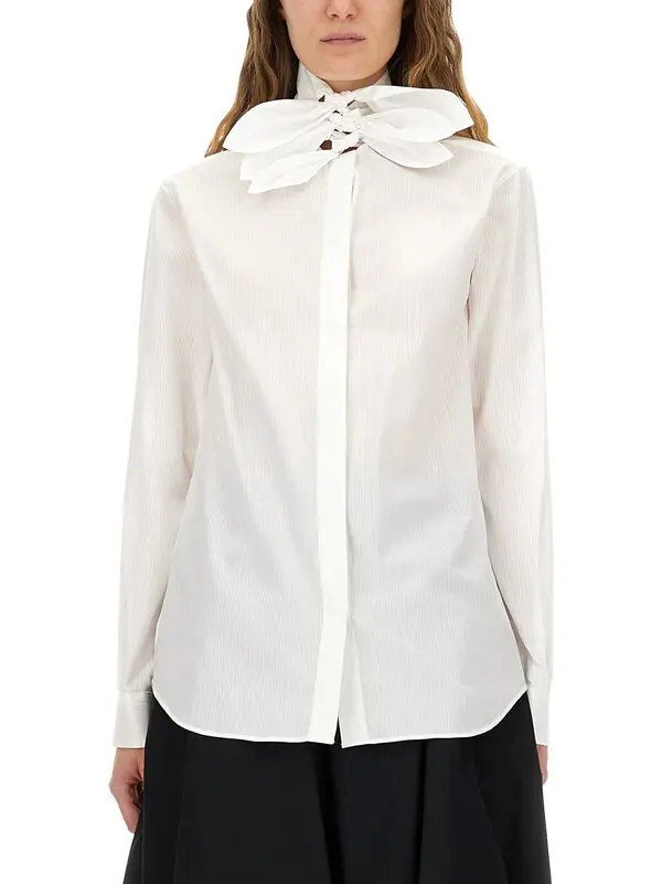 Moschino Cotton Poplin Jacquard Shirt - White