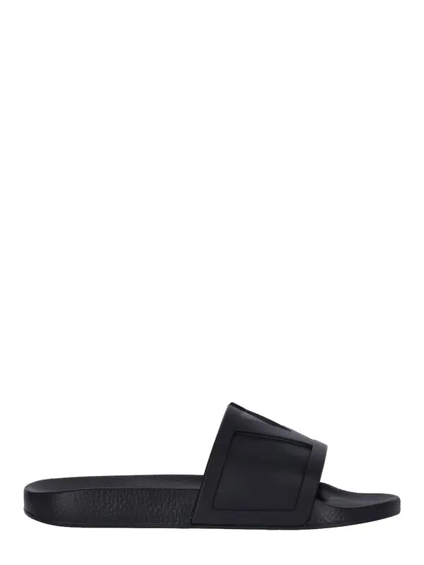 Valentino Garavani Logo Slide Sandals - Black