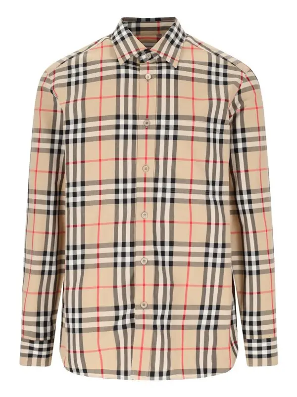 Burberry Check Pattern Shirt - Beige