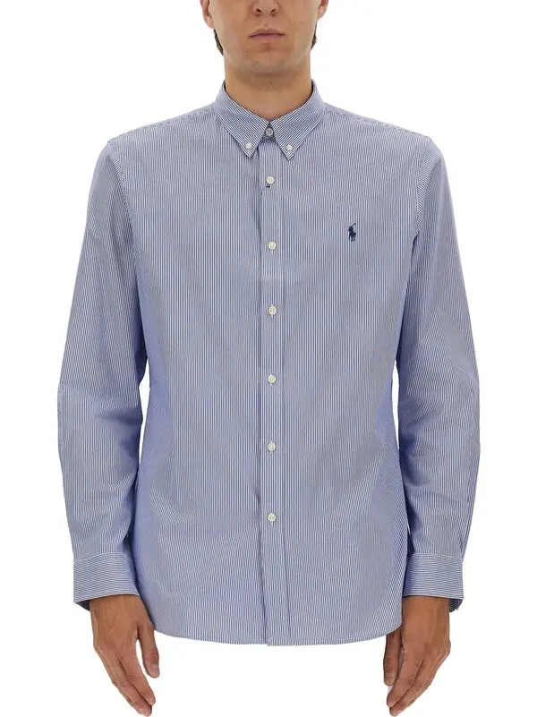 Polo Ralph Lauren Cotton Shirt With Logo - Blue