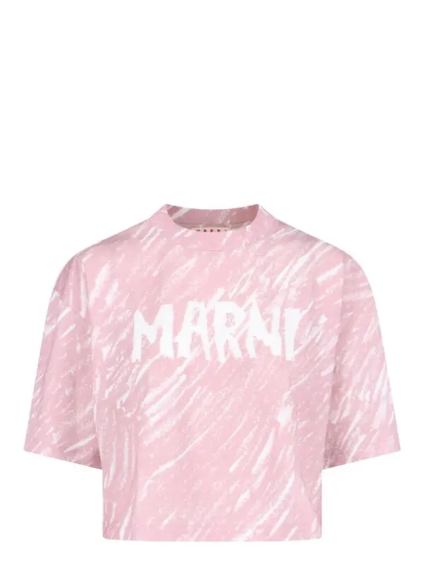 Balmain Logo Crop T-shirt - Pink