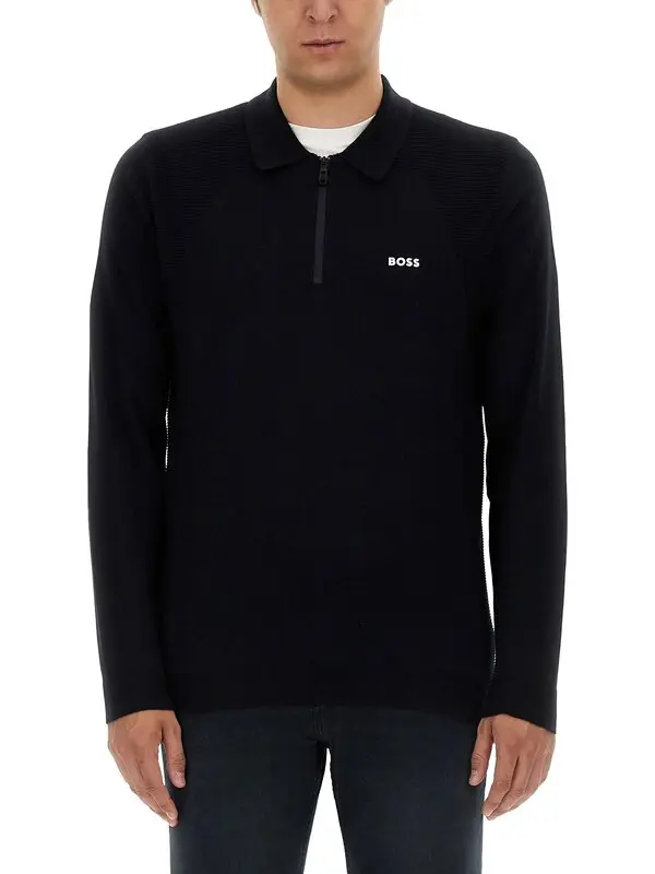 BOSS Sweatshirt With Logo - Blue