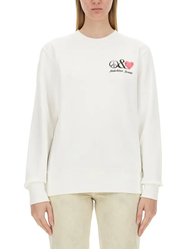 Moschino Logo Sweatshirt - White