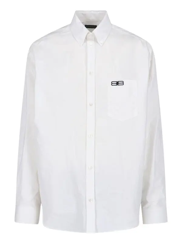 Balenciaga Oversized Logo Shirt - White