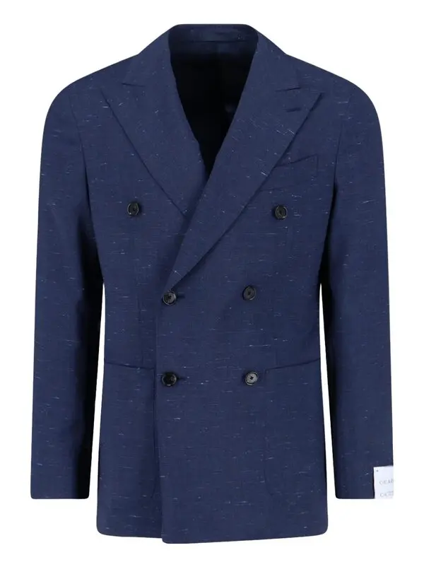 Balmain Double-breasted Cashmere Blazer - Blue