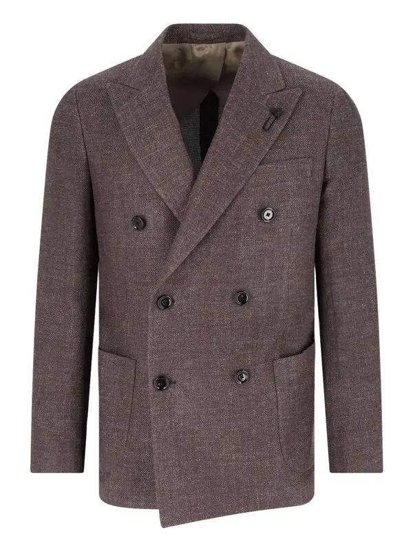 Balmain Double-breasted Cashmere Blazer - Brown