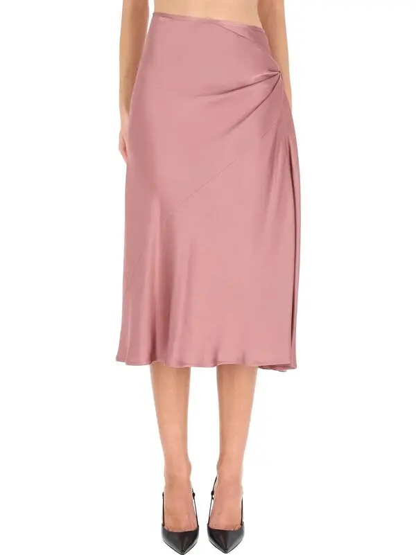 Dries Van Noten Draped Midi Skirt - Pink