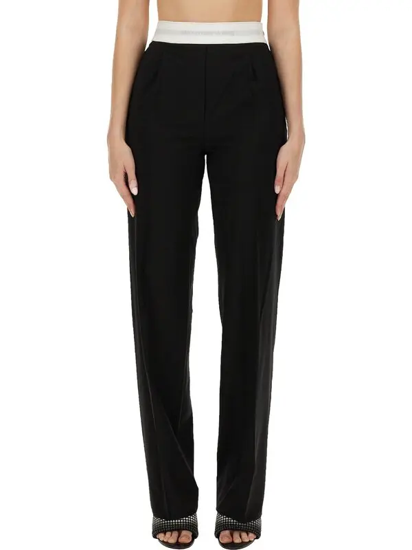 Alexander Wang Pants With Logo - Black