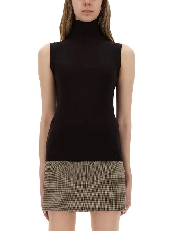 Sportmax Sleeveless Jersey Top - Dark Brown