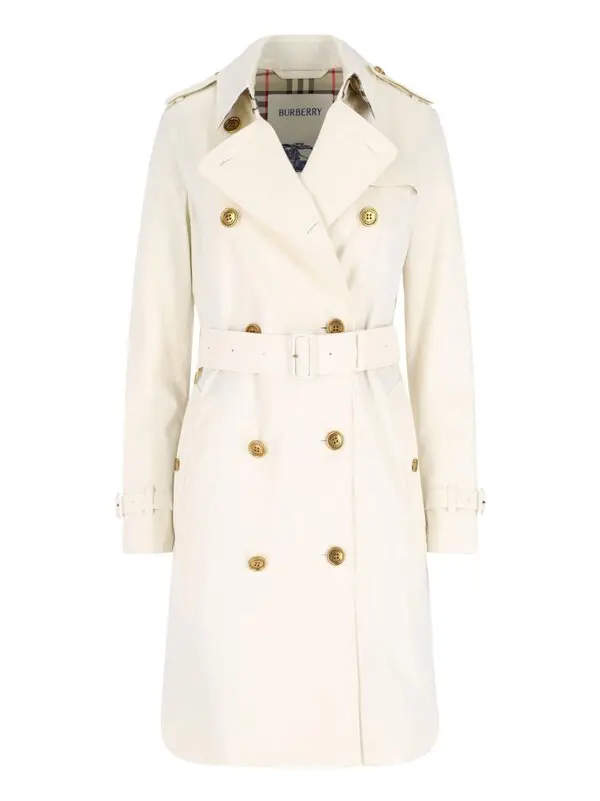 Burberry Kensington Trench Coat - White