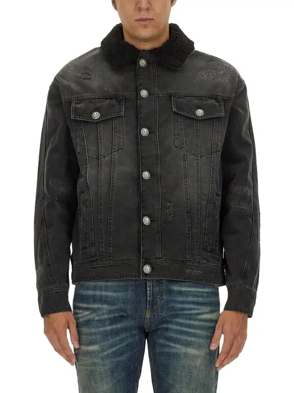 Balmain Distressed Jacket - Black