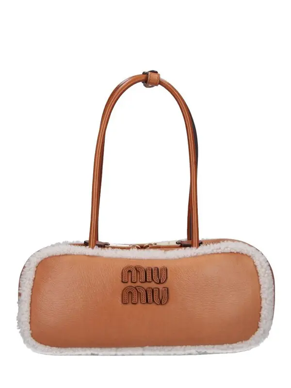 Miu Miu Arcadie Shearling Bag - Brown